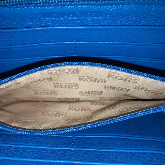 Michael Kors | Bags | Mk Electric Blue Saratoga Wallet | Poshmark